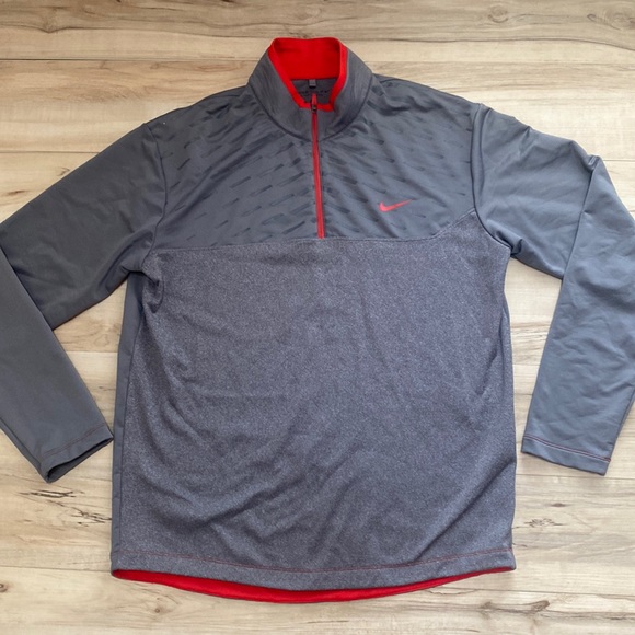 Nike | Shirts | Nike Mens L Grey Zip Up Pullover Fleece Sweatshirt Worn But Lots Of Life Left ...